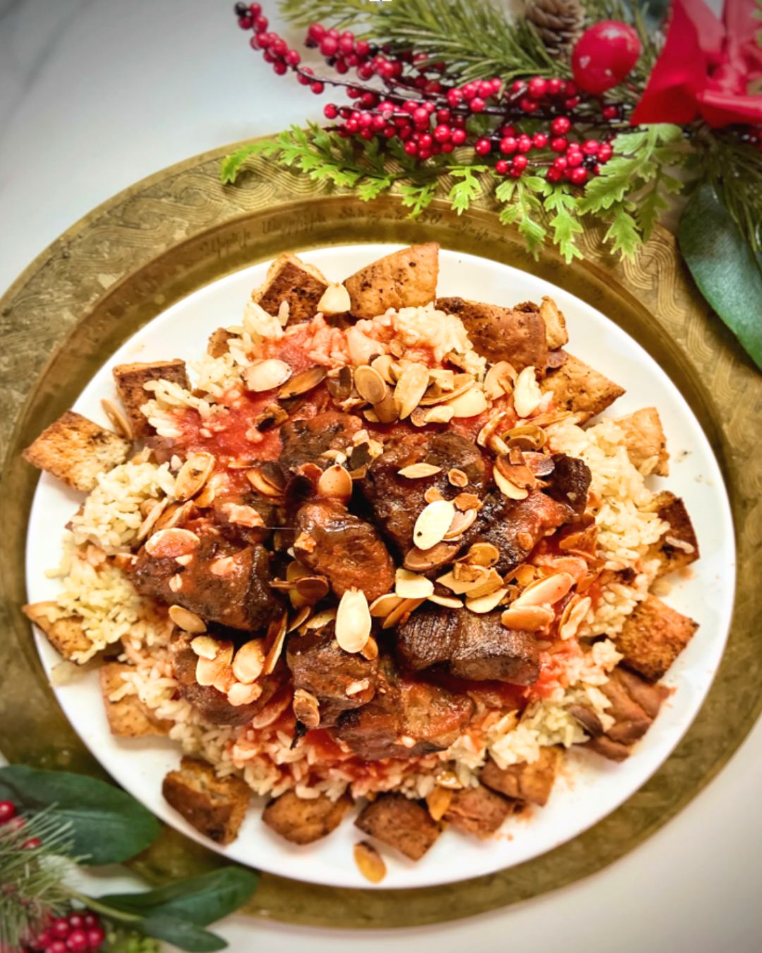 Egyptian Fatta (Festive Meat-Rice Dish): الفتة المصرية